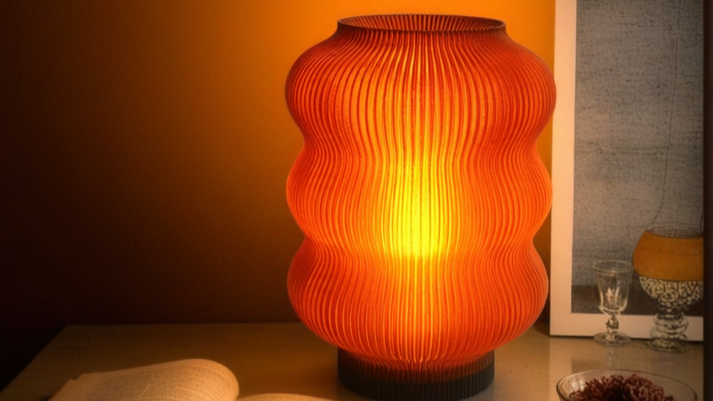 Elegant Eco Table Lamp – Sustainable Mood Lighting – Soft Glow Bedside ...